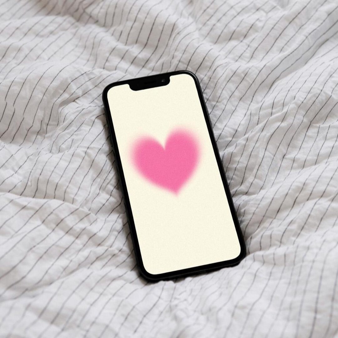 Valentine's Day iPhone Wallpaper | Pink Heart Lock Screen - Etsy