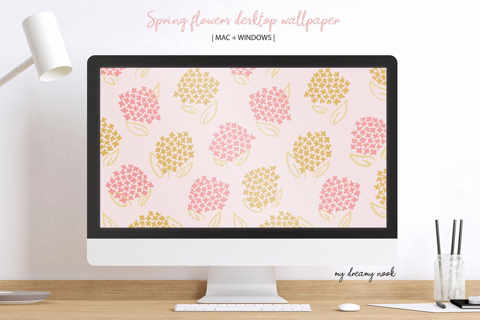 Spring Flowers Desktop Wallpaper Floral Desktop Background Pink Desktop ...