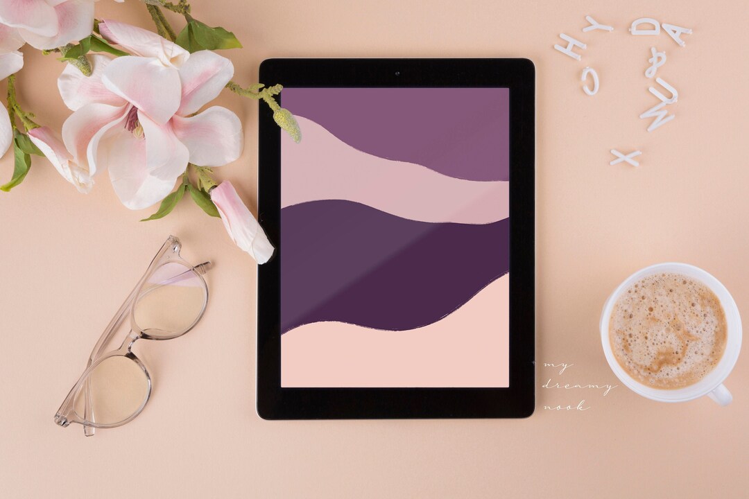 IPad Minimal Wallpaper iPad Lock Screen Purple Tablet Home Screen Boho ...