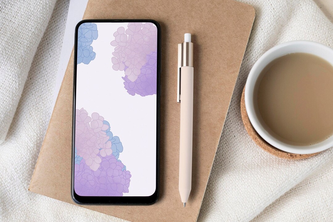 Hydrangeas Phone Wallpaper Floral Lock Screen Iphone, Android Pastel ...