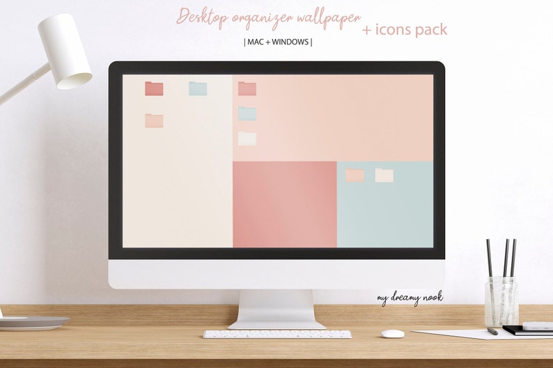 Aesthetic Desktop Wallpaper Desktop Organizer Wallpaper - Etsy