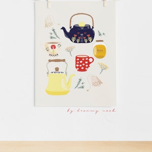 Hygge Tea Print | Tea Lover Art Print | Tea Time Illustration | Kitchen ...