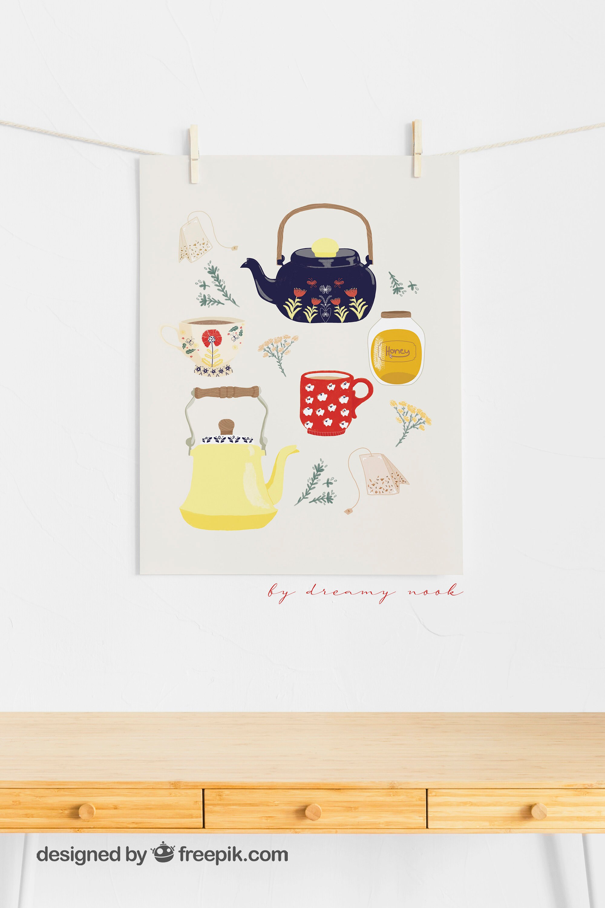 Hygge Tea Print Tea Lover Art Print Tea Time Illustration - Etsy