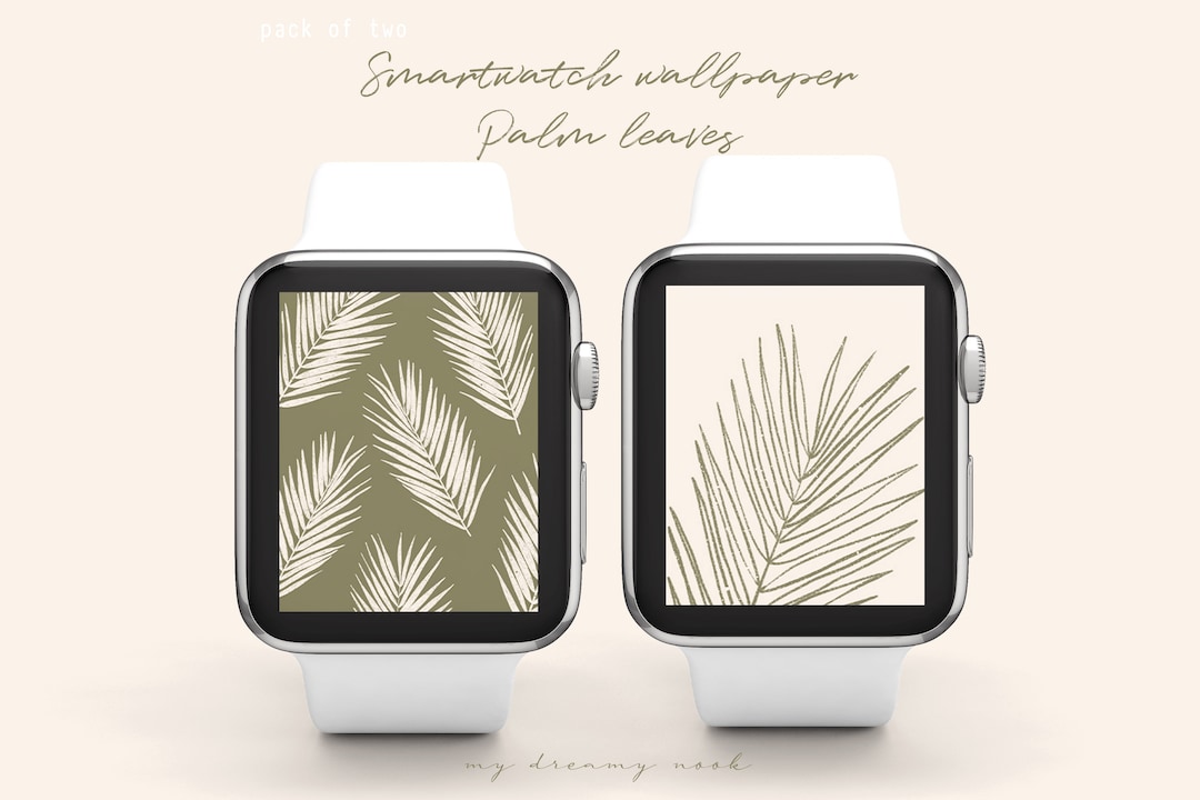 Palm Leaves Watch Wallpaper Apple Watch Face Design Leaves Aesthetic ...