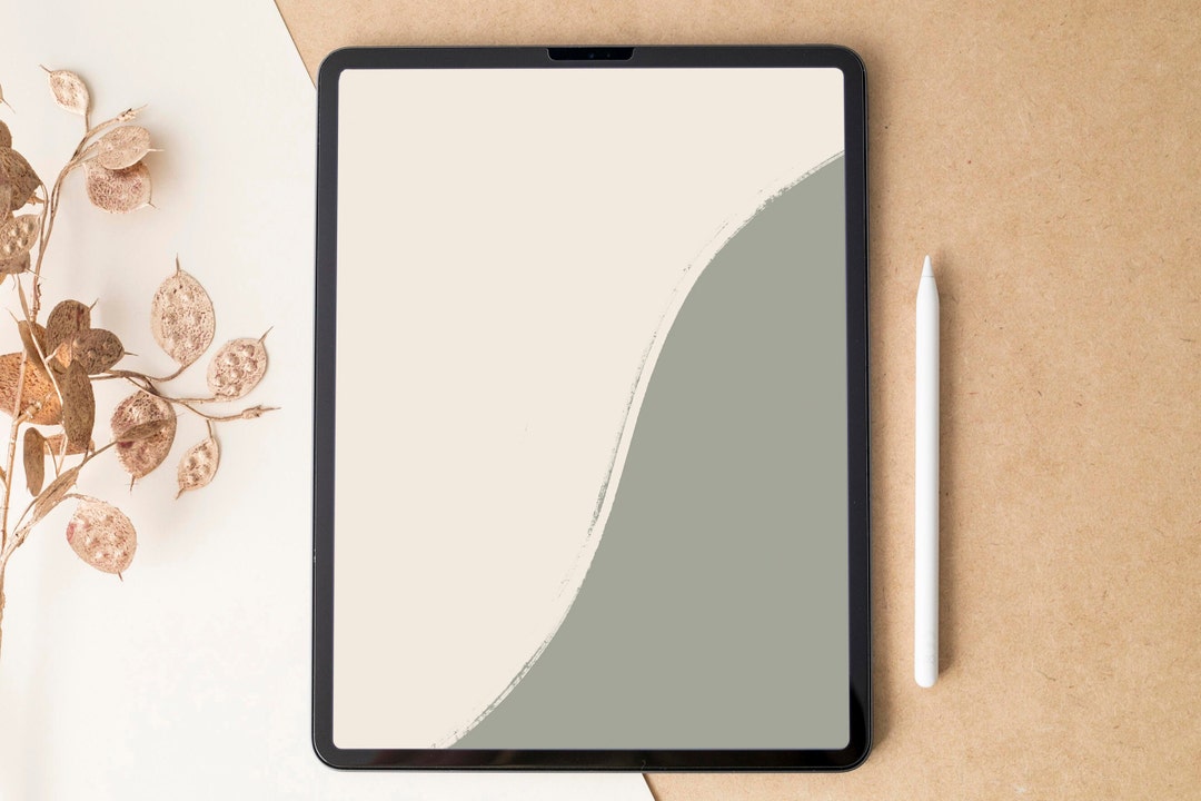Minimalist Green iPad Wallpaper: Neutral Tablet Lock Screen - Etsy