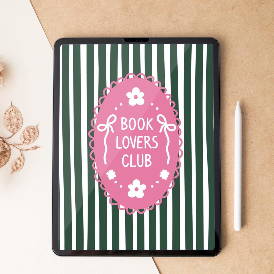 Bookish Tablet Lock Screen | Book Club Wallpaper - Etsy