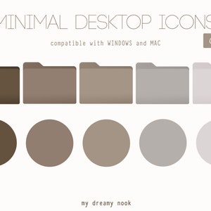 Brown Desktop Icons Aesthetic Folder Icons MAC Folder Icons Minimal ...