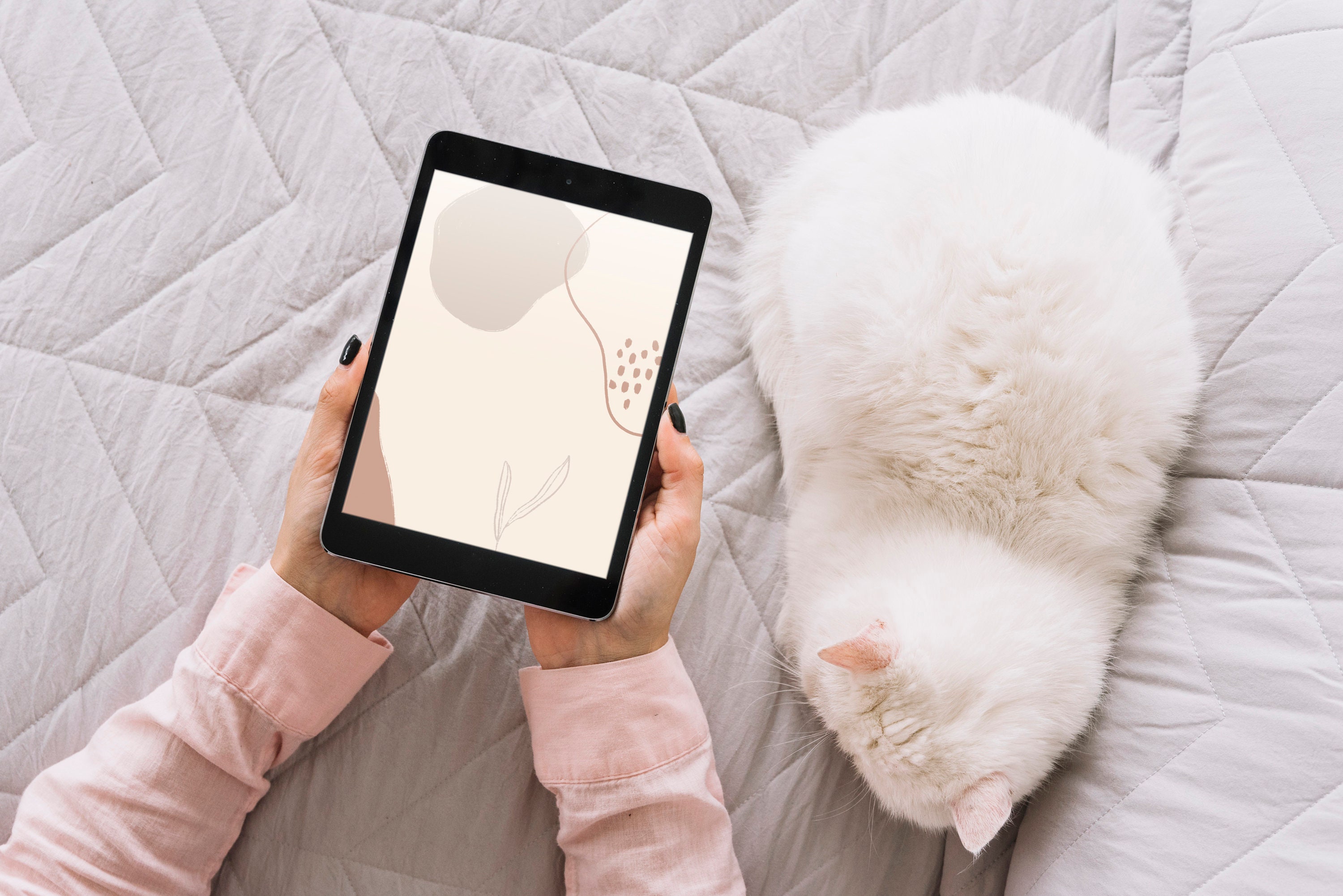 Neutral Tablet Lock Screen Wallpaper Abstract Beige Ipad - Etsy
