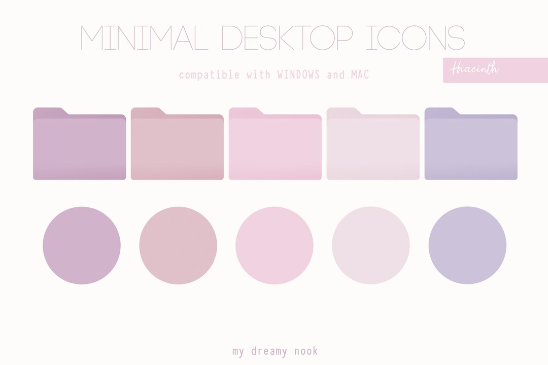 Purple Desktop Icons Pastel Aesthetic Folder Icons Minimal Desktop ...