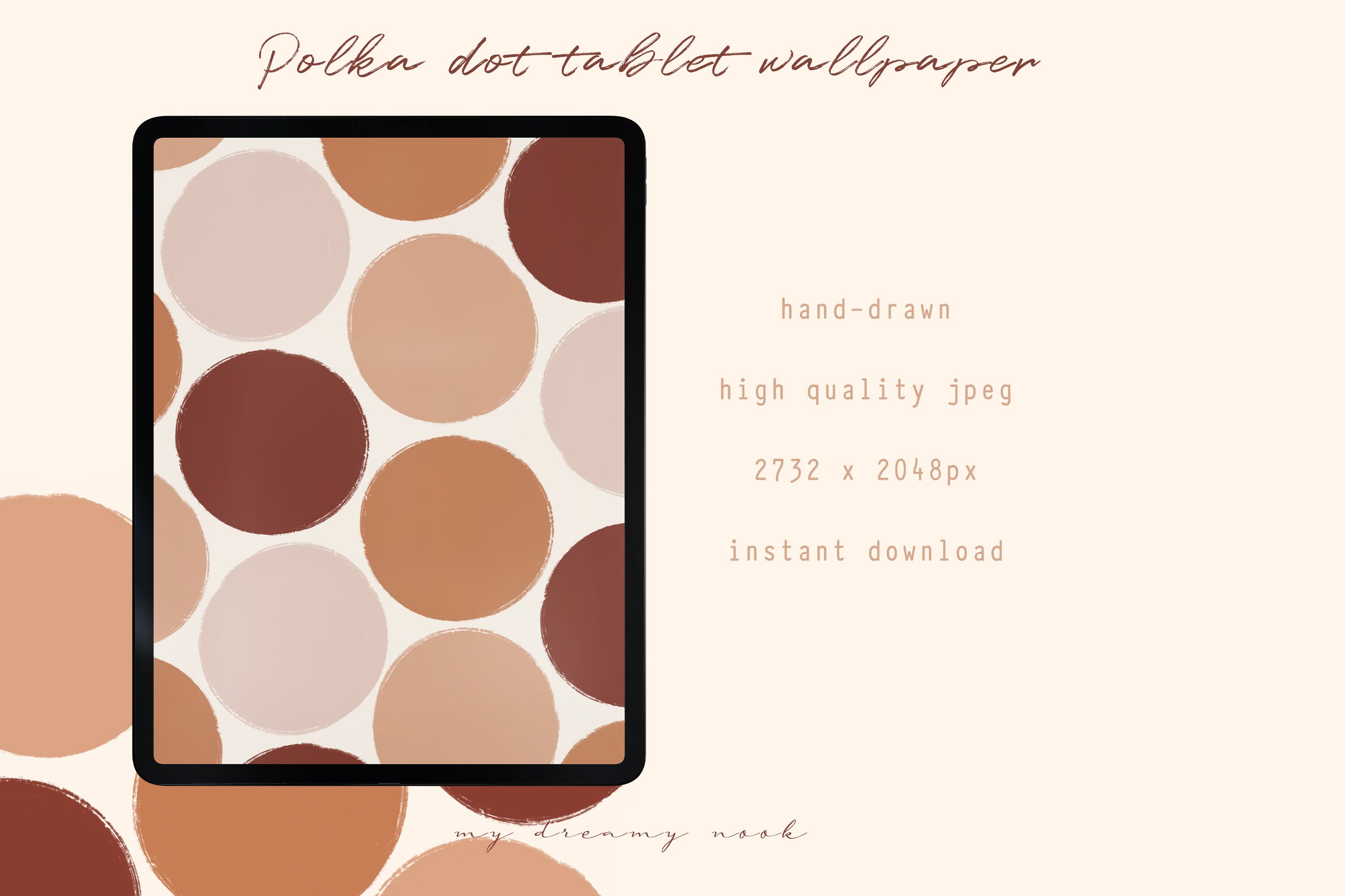 Polka Dot Ipad Wallpaper Terracotta Tablet Lock Screen | Etsy