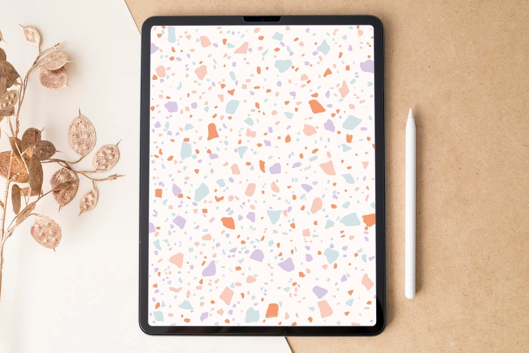 Terrazzo Tablet Background | Pastel iPad Lock Screen | Trendy Tablet ...