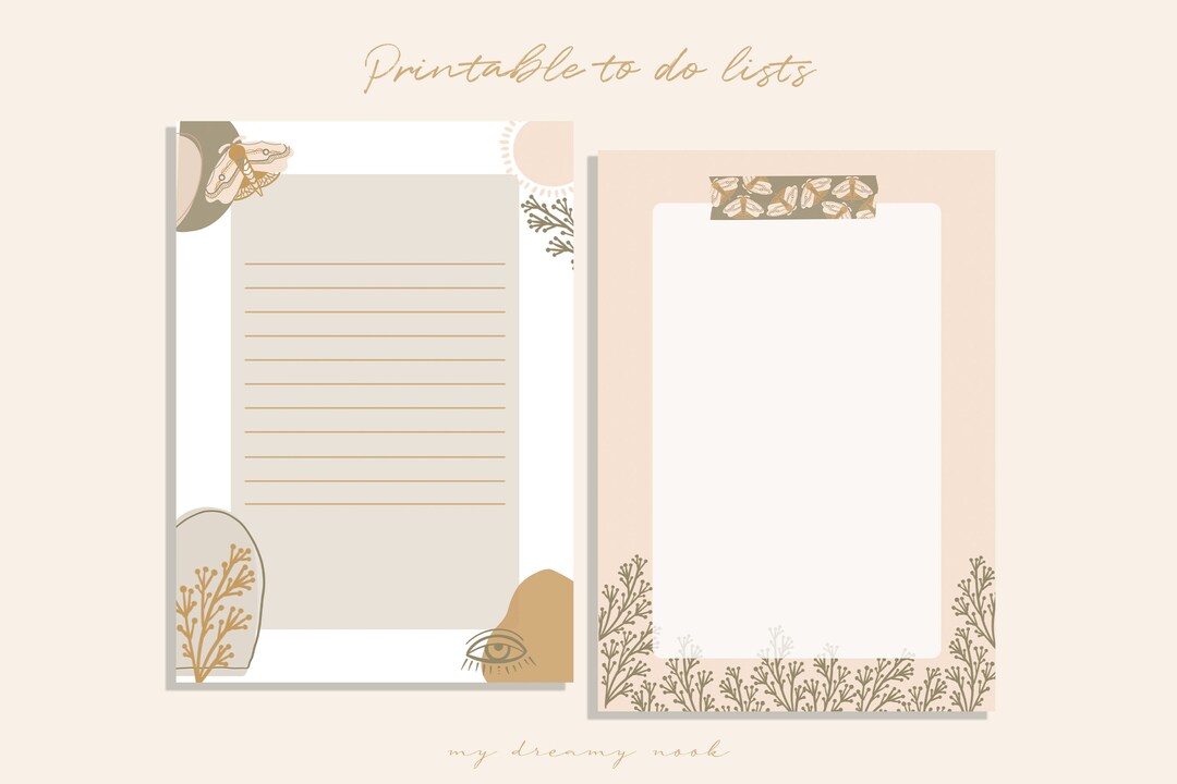 Boho Printable to Do Lists Daily Planner Notepad Boho Notepad Memo ...