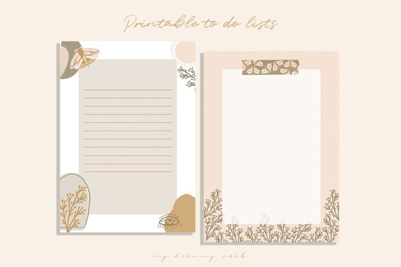 Boho Printable to do lists Daily planner notepad Boho | Etsy
