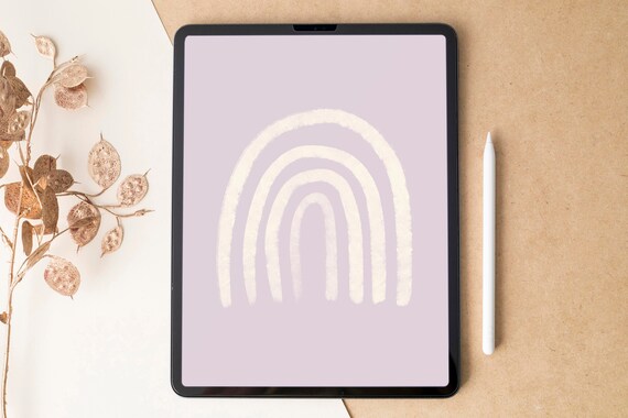 Rainbow Ipad Background Pastel Wallpaper Boho Tablet Lock - Etsy