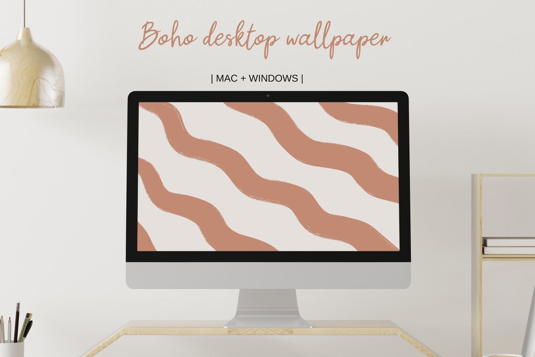 Hand-drawn Earthy Desktop Wallpaper: Minimal Boho Screensaver - Etsy
