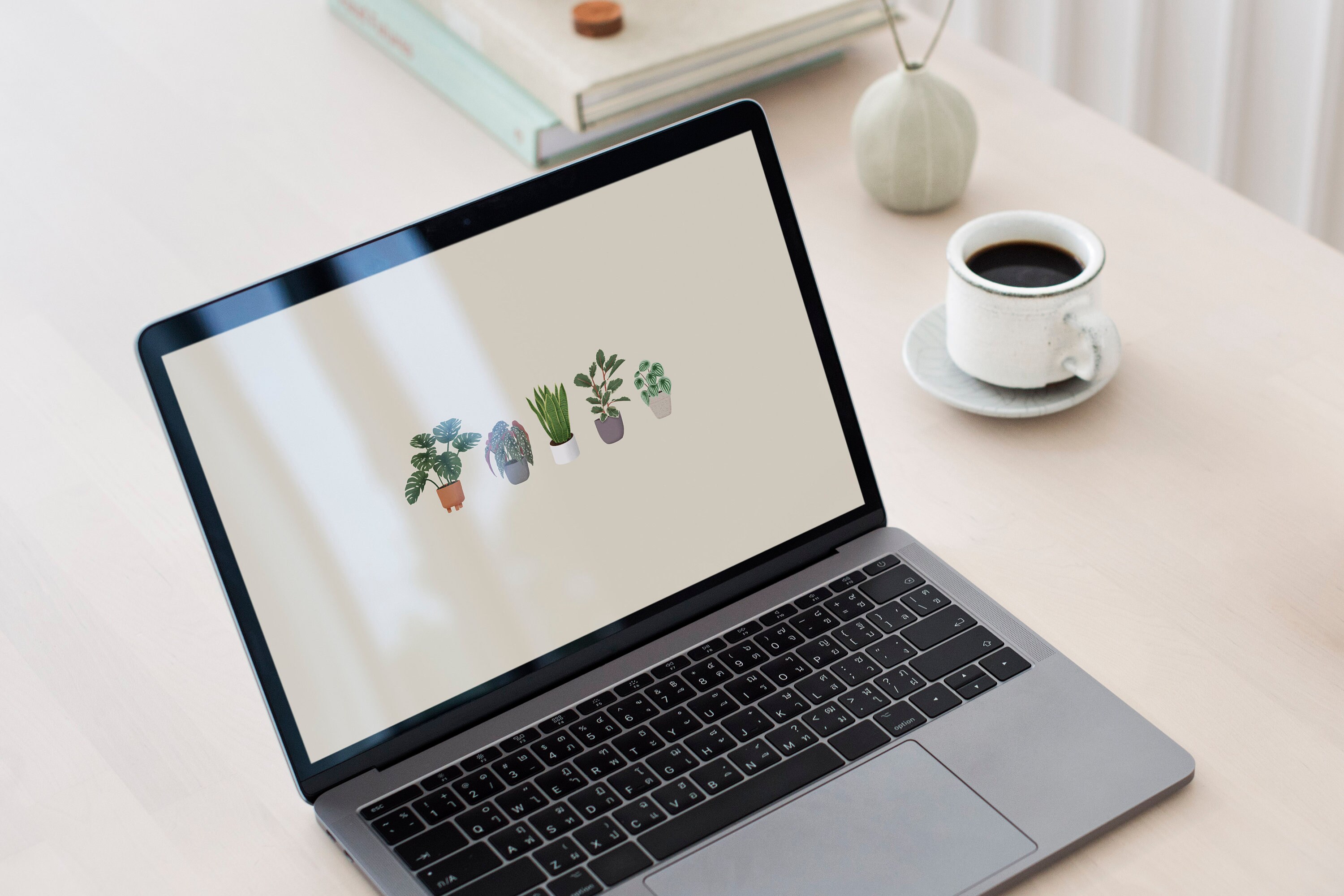 Plants Desktop Wallpaper | Boho Screensaver - Etsy UK