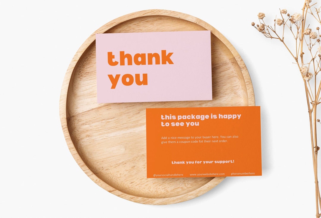 Thank You Card Printable Small Business Package Insert Thank You Card ...