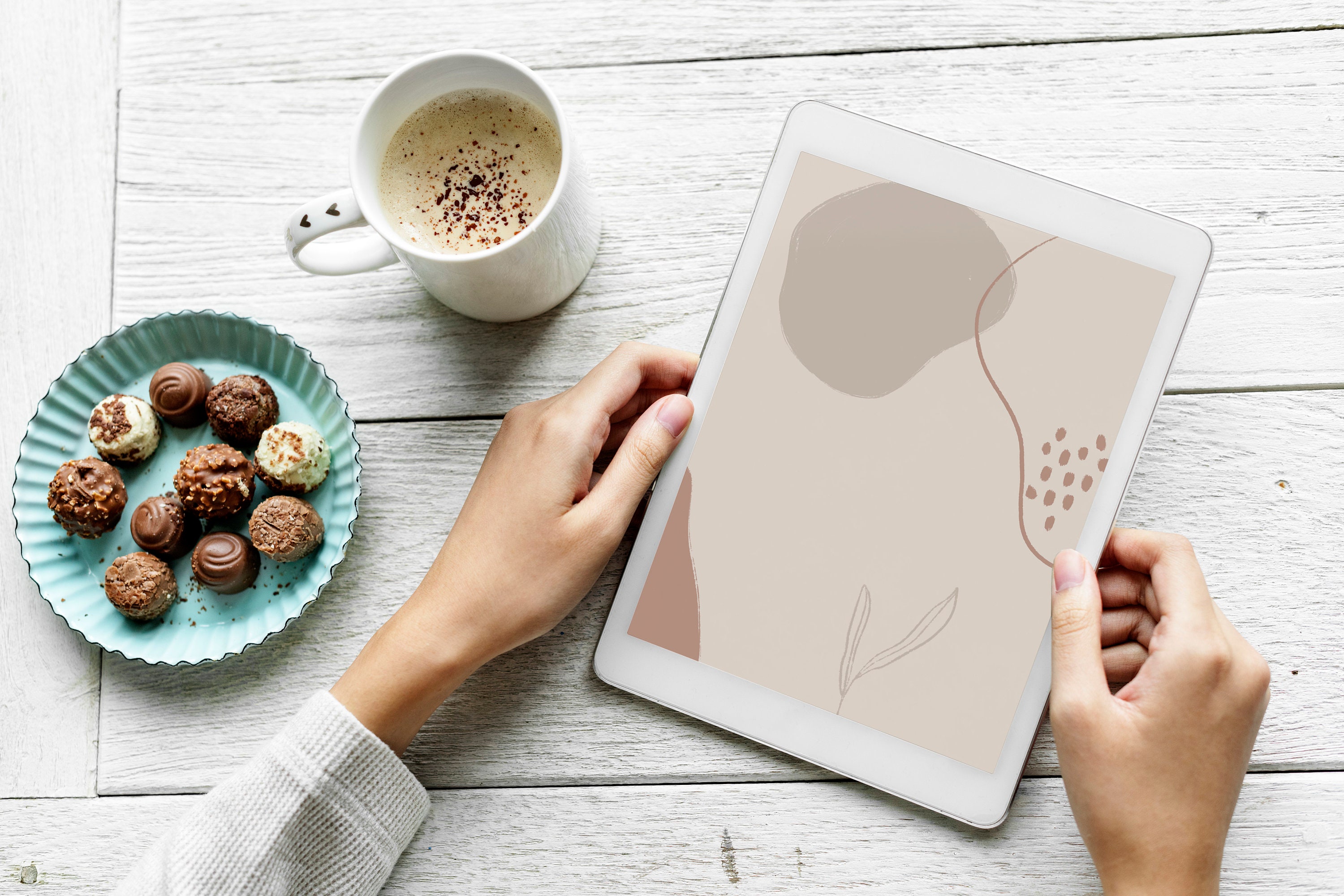 Neutral Tablet Lock Screen Wallpaper Abstract Beige Ipad - Etsy