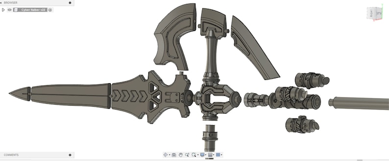 Cyberpunk Cosplay Axe 3D Model Stl - Etsy