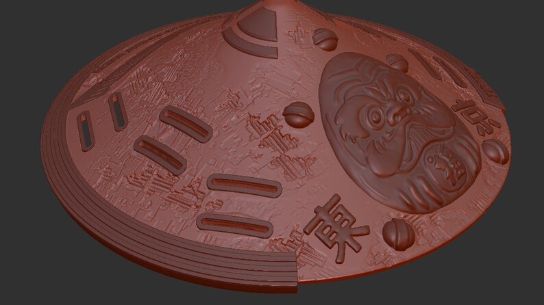 Japanese Yokai Daruma Cyberpunk Coolie Hat [3D Stl] - Etsy