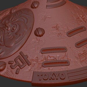 Japanese Yokai Daruma Cyberpunk Coolie Hat [3D Stl] - Etsy