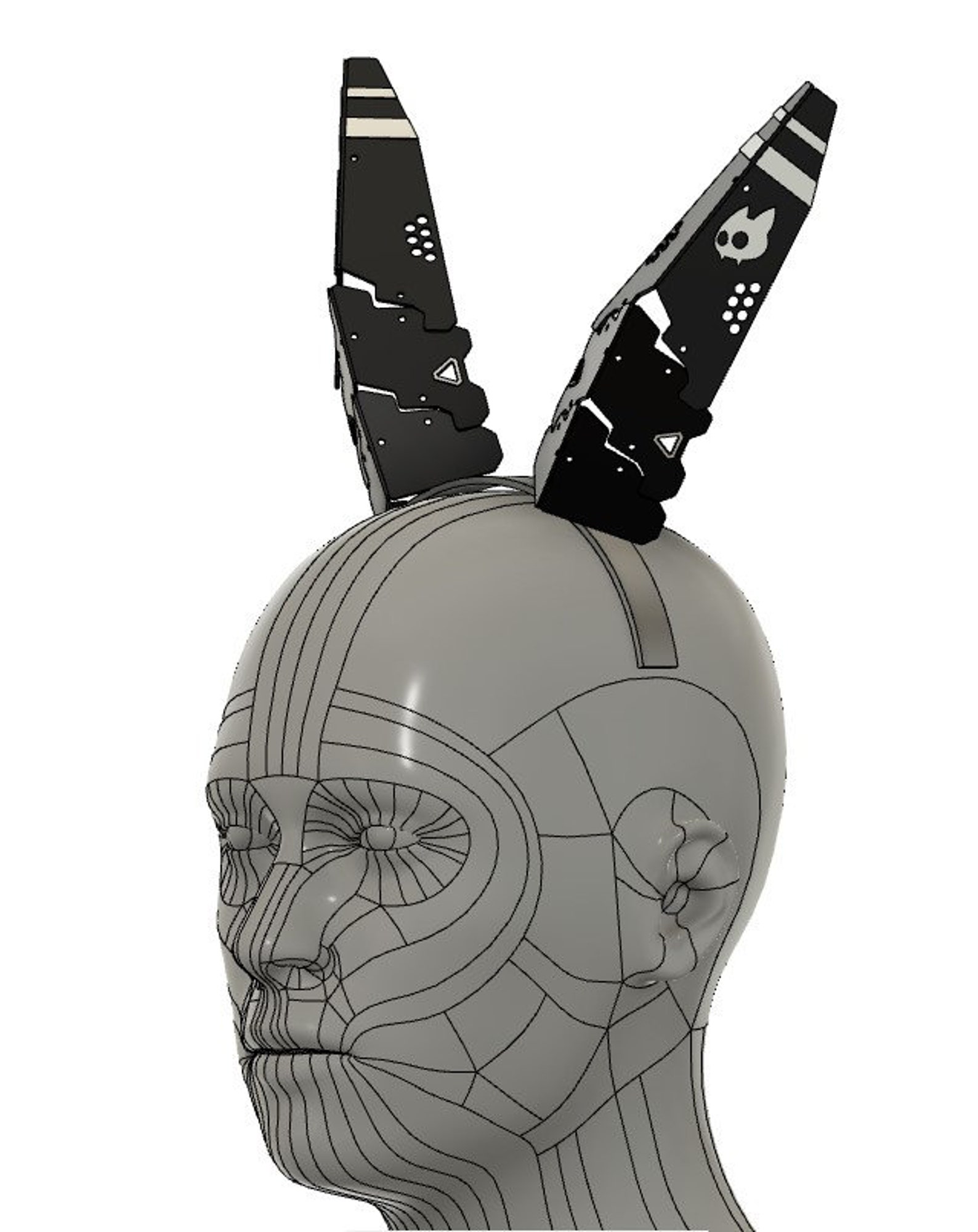 Cyberpunk Techwear Cat Bunny Ears 3D Model STL - Etsy