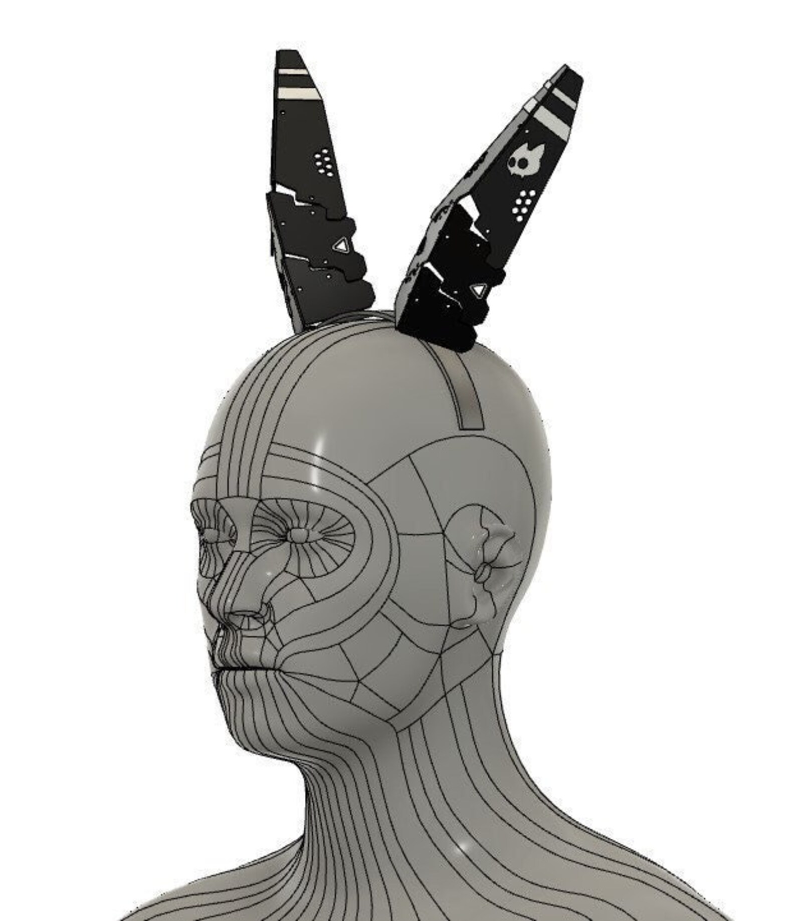 Cyberpunk Techwear Cat Bunny Ears 3D Model STL - Etsy