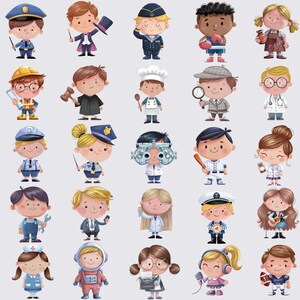 Watercolor Kids Careers Clipart Bundle: Explore Dream Jobs ...
