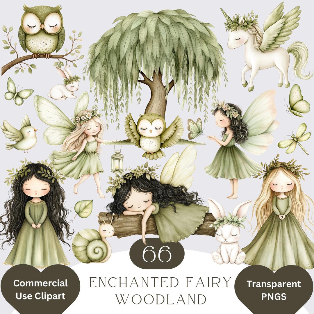 Enchanted Magical Fairy Woodland Clipart – Whimsical Fairy Woodland ...