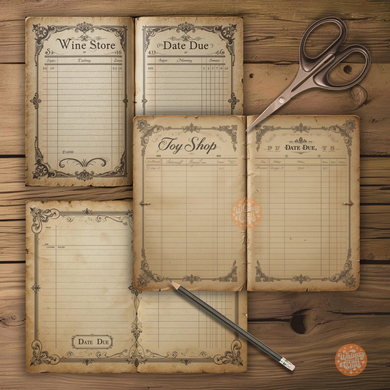 Vintage Ledger Junk Journal Papers, Digital Antique Ledger Papers ...