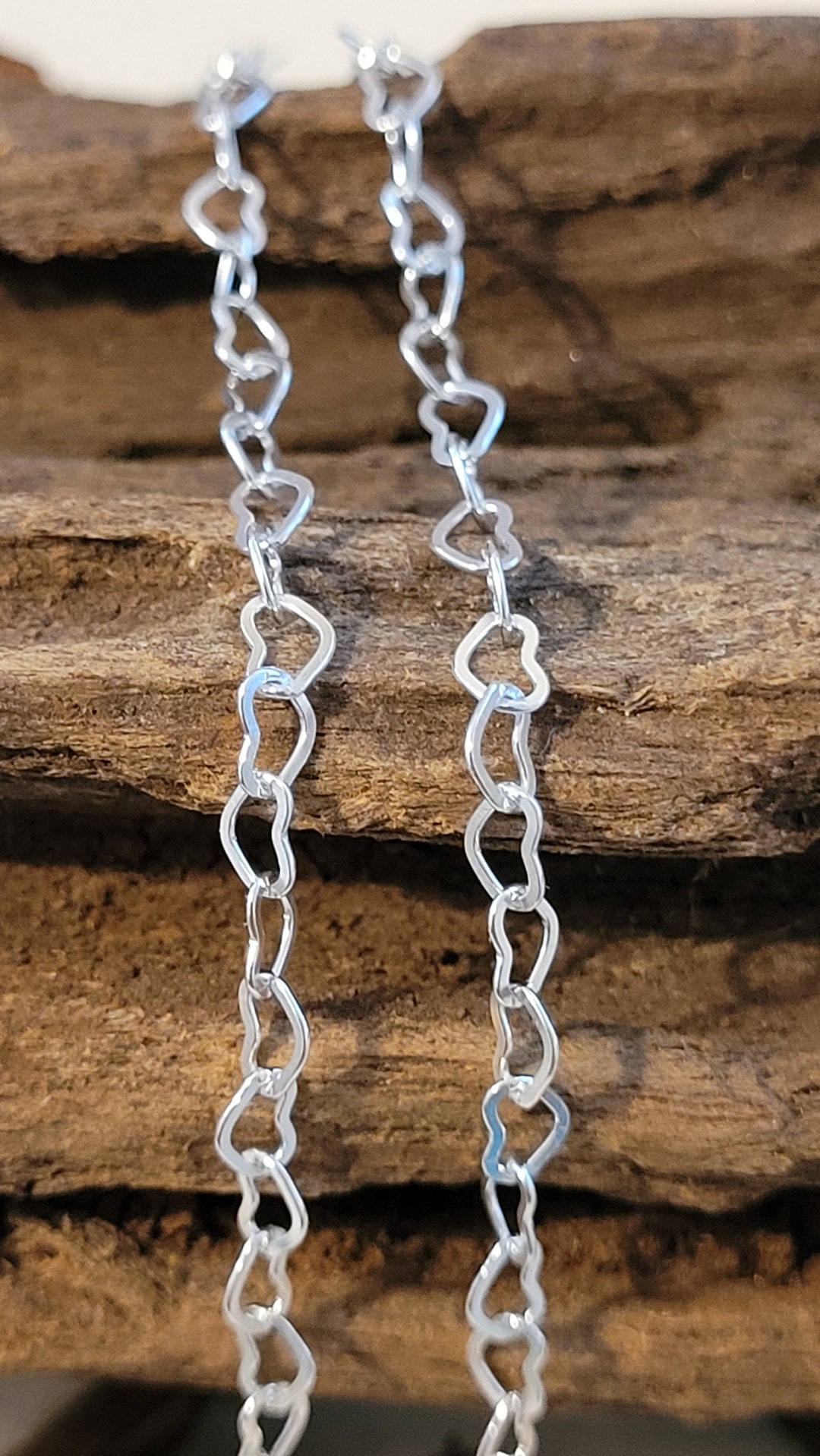 Heart Anklet Sterling Silver - 8" 9"10" 11" 12.5" Adjustable Pretty ...