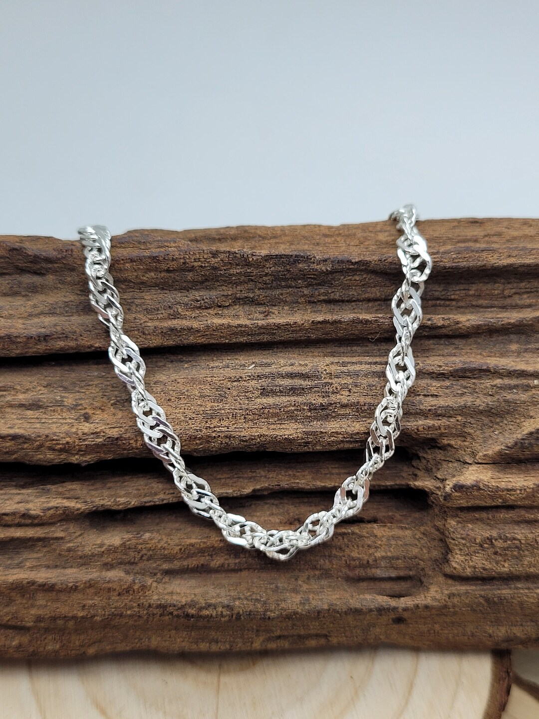 Handmade Sterling Silver Diamond Cut Rope Anklet – Plus Size Ankle ...