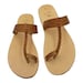Braided Leather Sandals - Tan Toe Ring Sandals - Handmade Greek Sandals ...