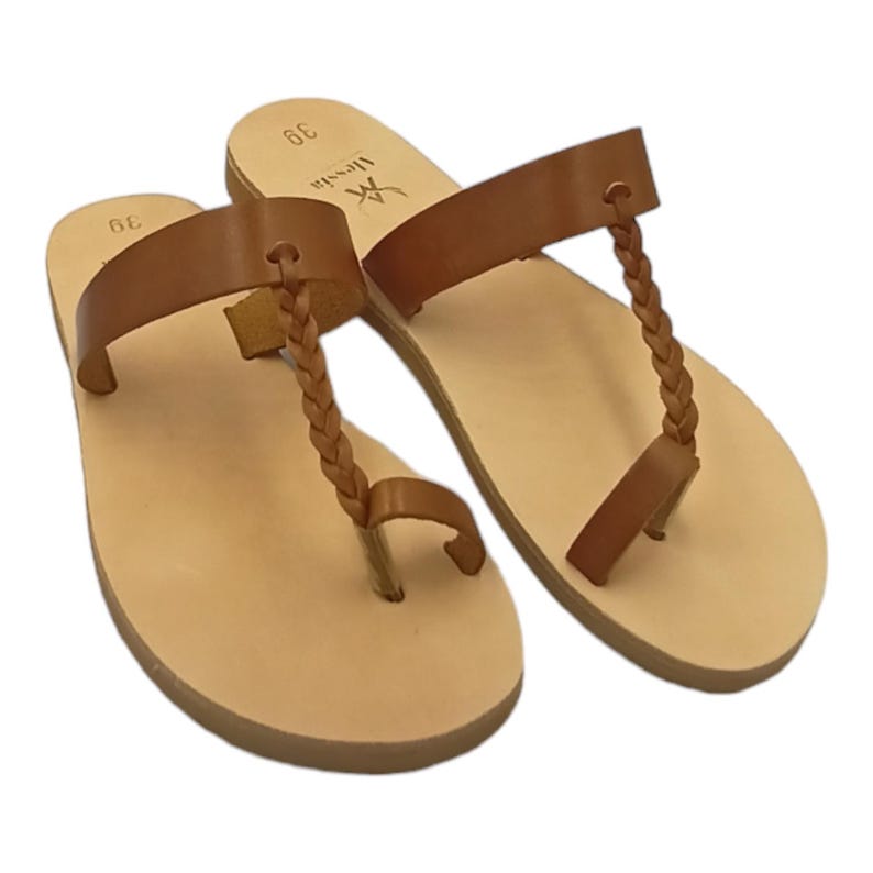 Sandal With Braids/sandals Ring/leather Boho Sandals for Women/handmade ...
