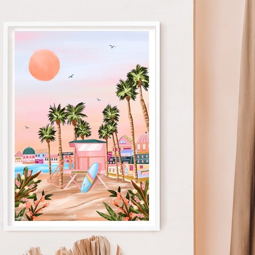 Miami Beach Print Travel Poster Miami Florida - Etsy