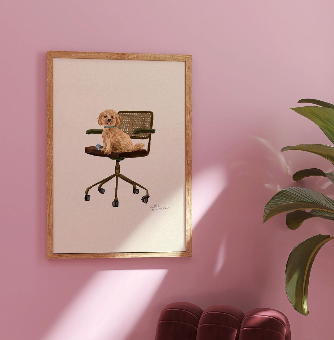 Cockapoo Print | Dogs on Chairs Collection | 5x7 Inches / A5 / A4 / A3 ...