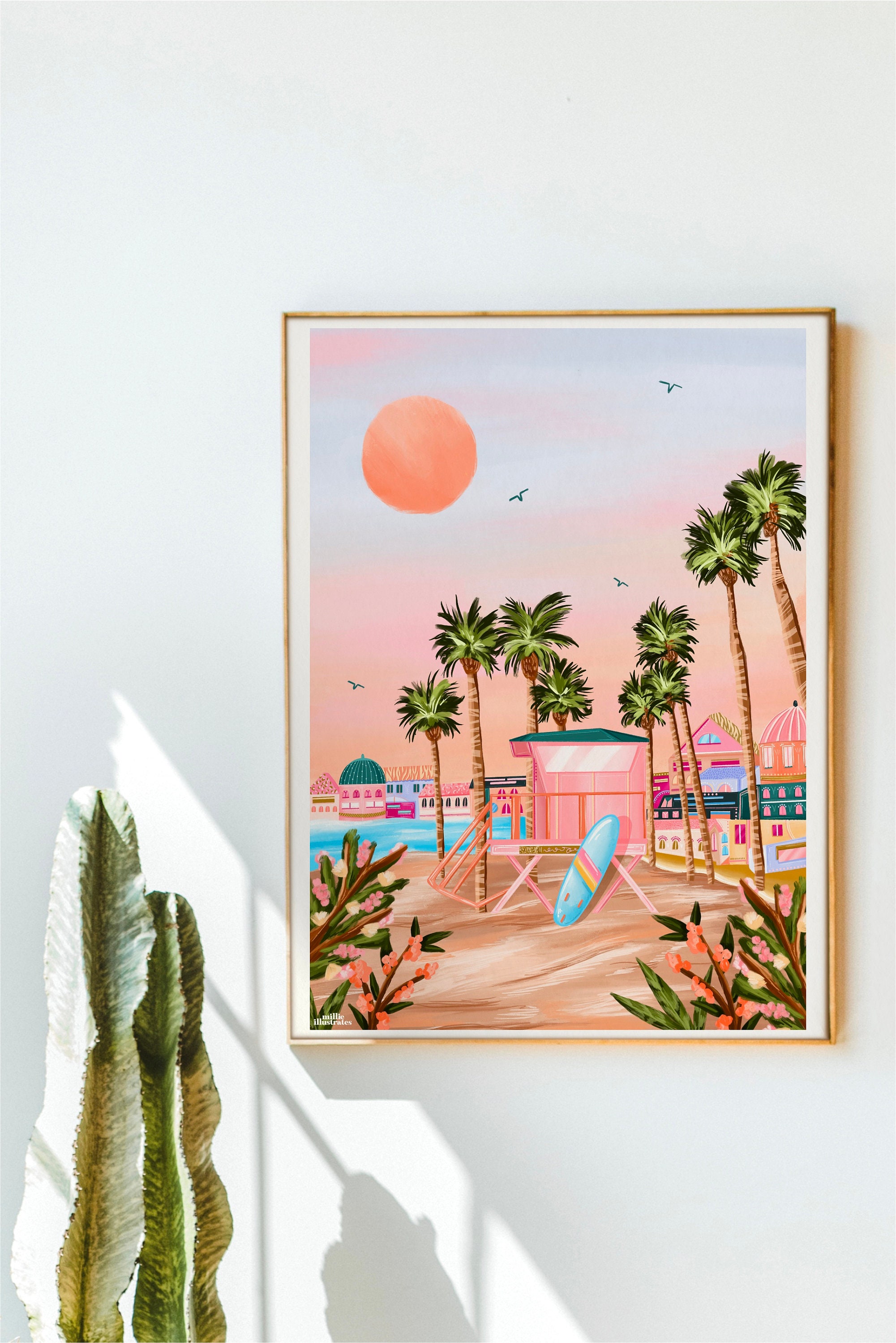 Miami Beach Print, Travel Poster, Miami Florida - Etsy