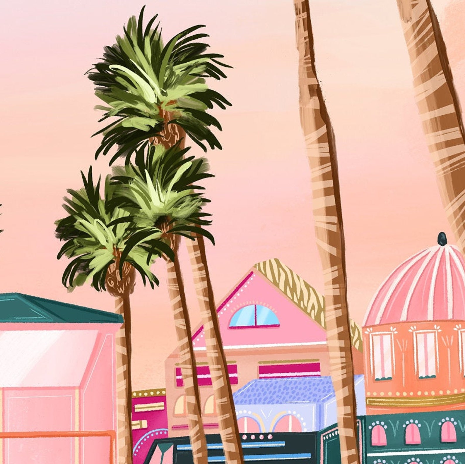 Miami Beach Print, Travel Poster, Miami Florida - Etsy