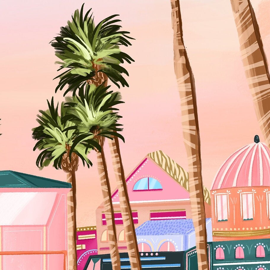 Miami Beach Print Travel Poster Miami Florida - Etsy