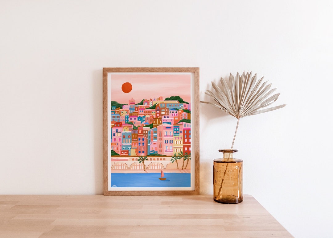 Menton Poster, French Riviera Print, A5 / A4 / A3 - Etsy