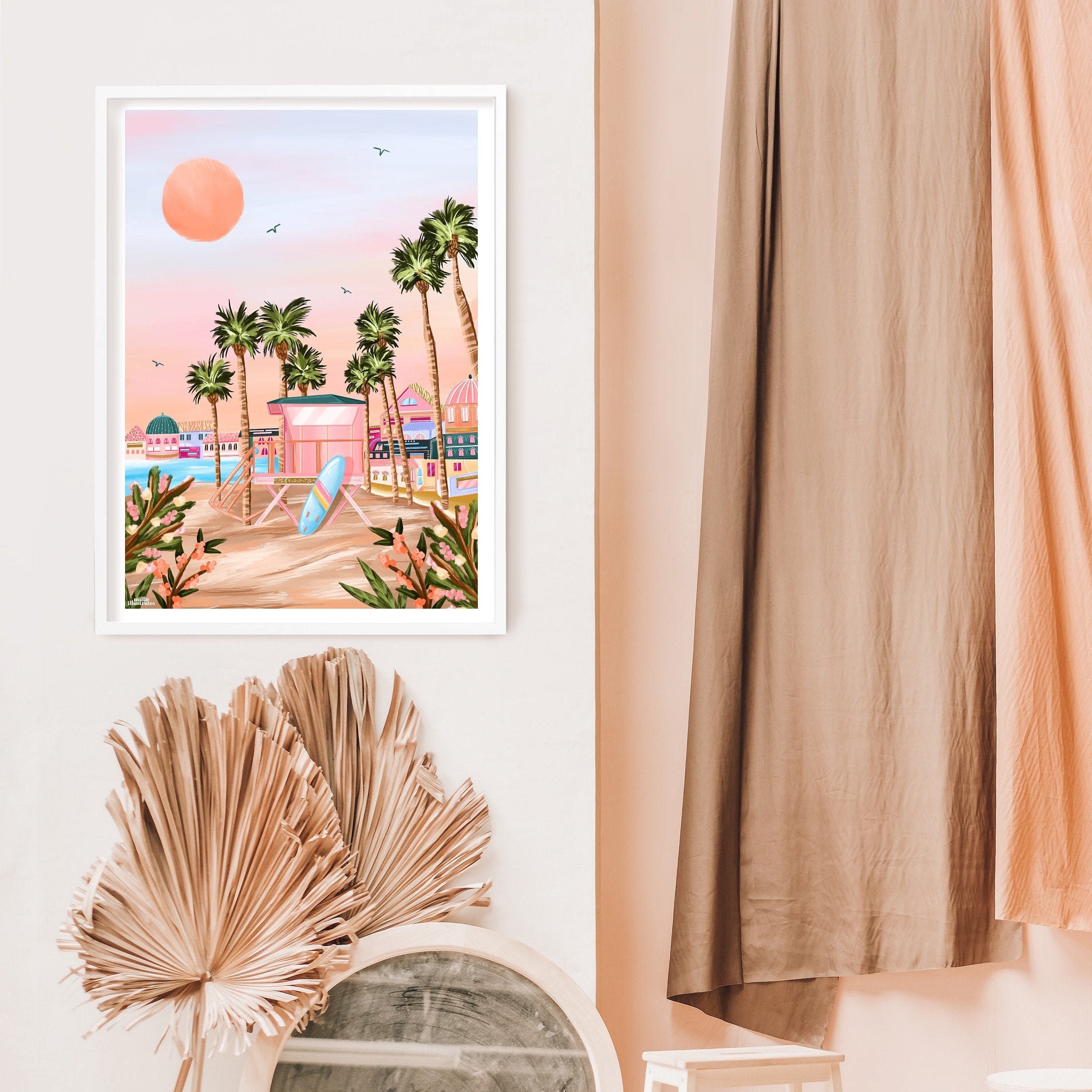 Miami Beach Print Travel Poster Miami Florida - Etsy