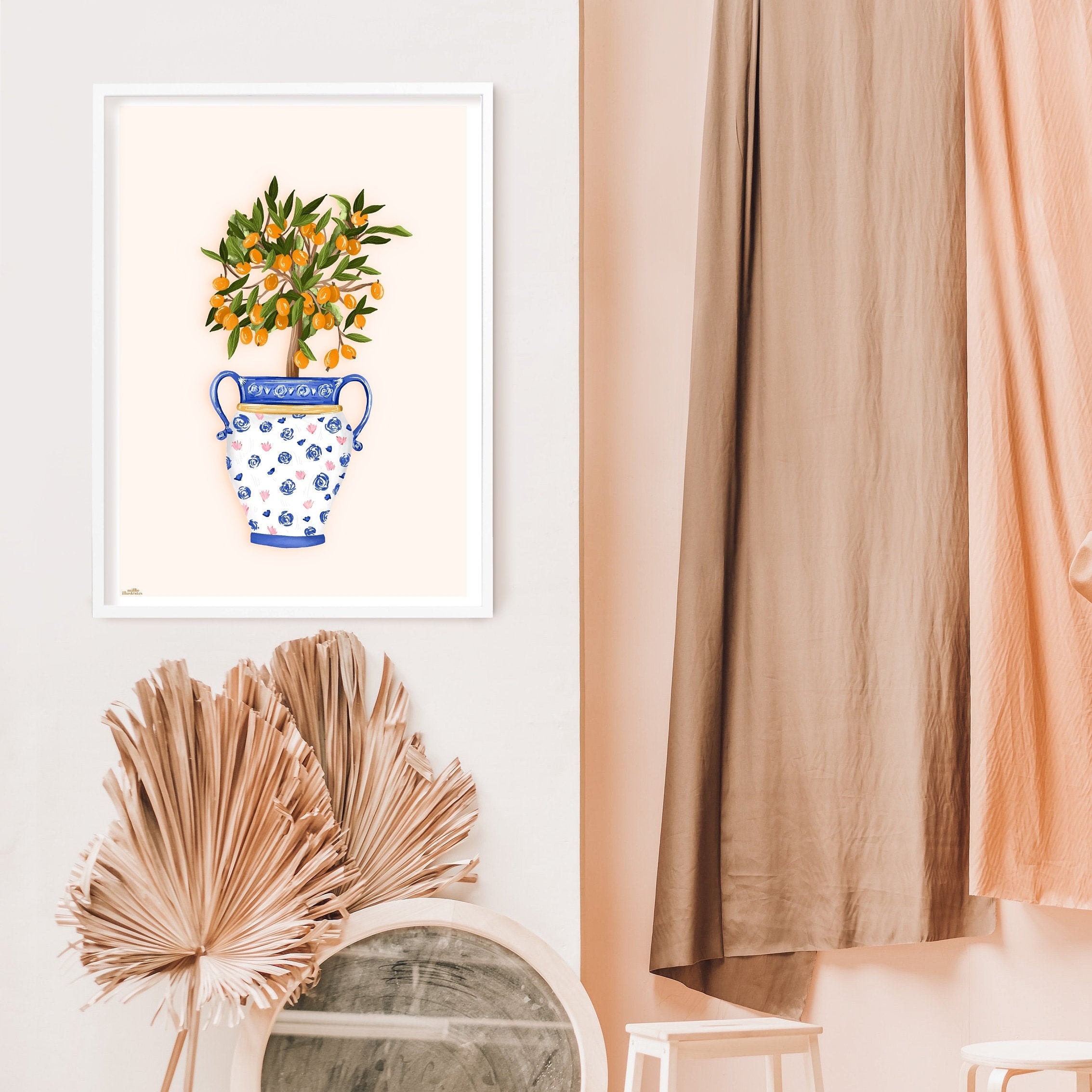 Orange Tree Print Fruit Art Summer Print Orange Tree - Etsy