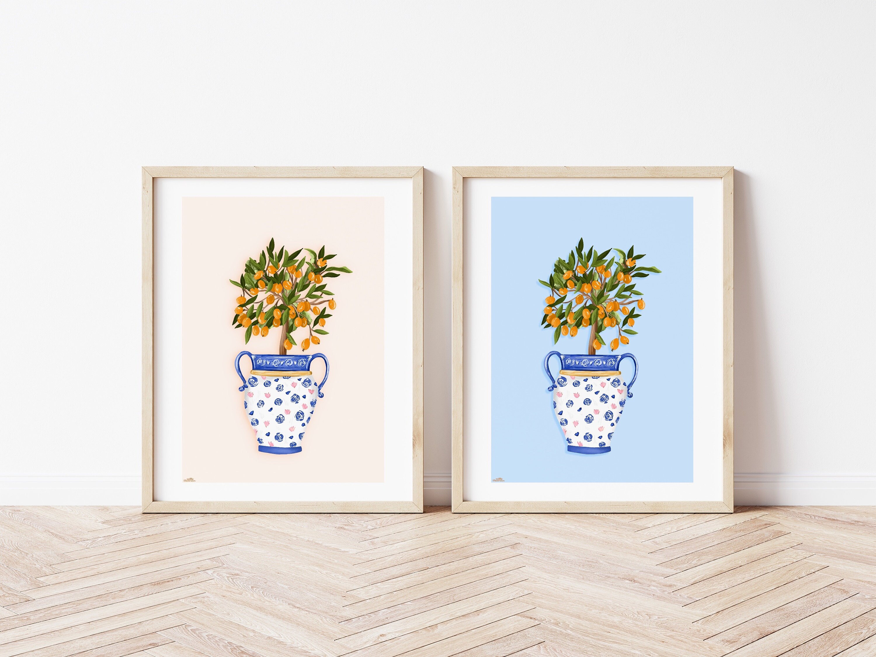 Orange Tree Print Fruit Art Summer Print Orange Tree | Etsy