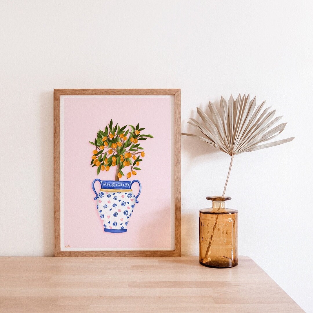 Orange Tree Print, Fruit Art, Summer Print, Orange Tree Illustration - Etsy