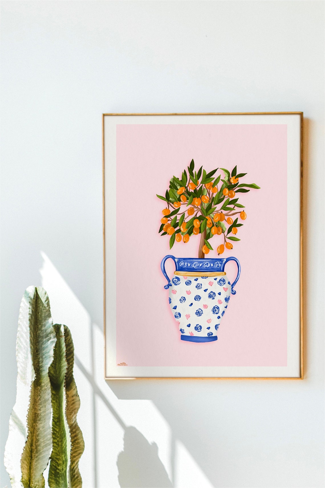 Orange Tree Print Fruit Art Summer Print Orange Tree | Etsy