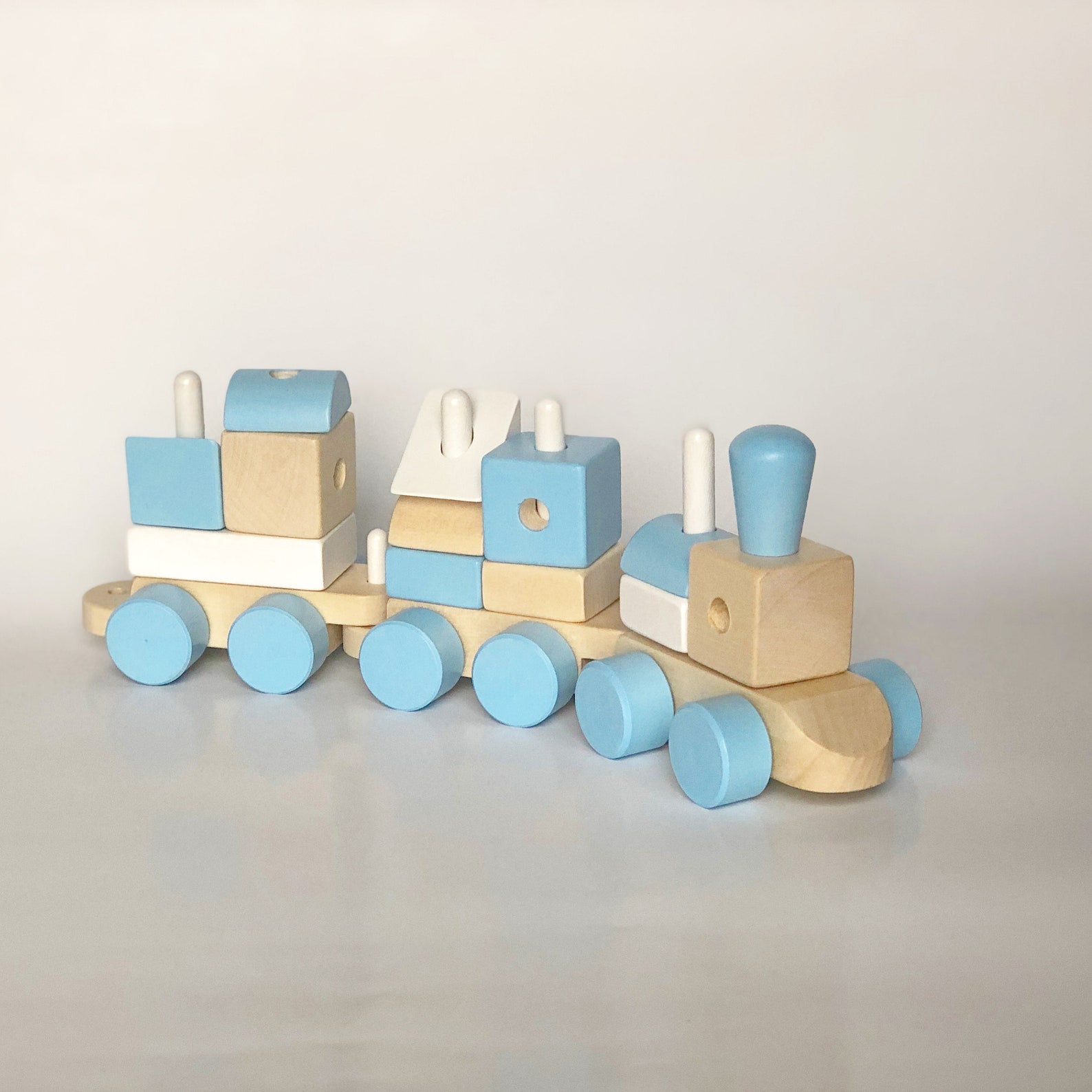 Wooden train constructor Wooden blocks wooden railway | Etsy