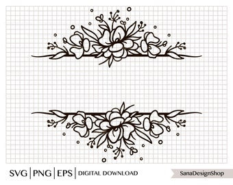 63 Floral Frame Decorative Frame SVG EPS PNG Files Commercial - Etsy