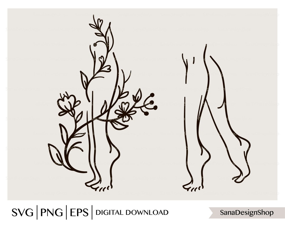 Woman Legs Art,vector Svg,legs With Flowers Svg,legs Silhouette Cut Svg ...