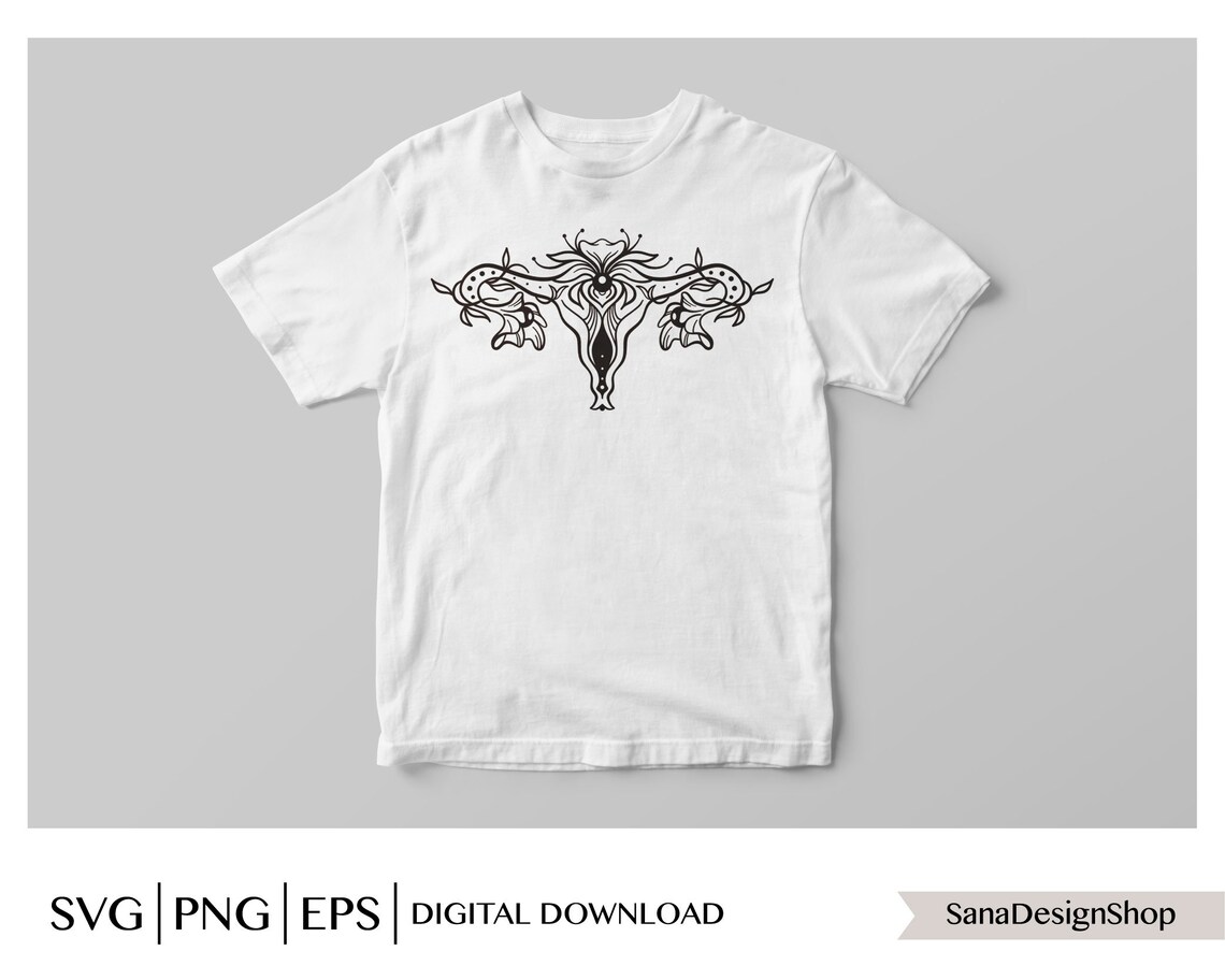Uterus SVG, Floral Uterus SVG, Blooming of Uterus, Uterus Cut File ...