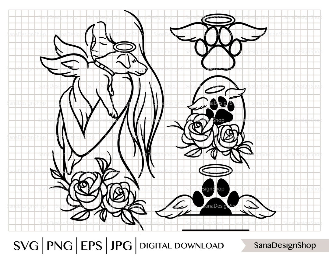 Angel Dog Svg, Pet Memorial SVG Bundle, Dog With Wings Svg, Dog ...